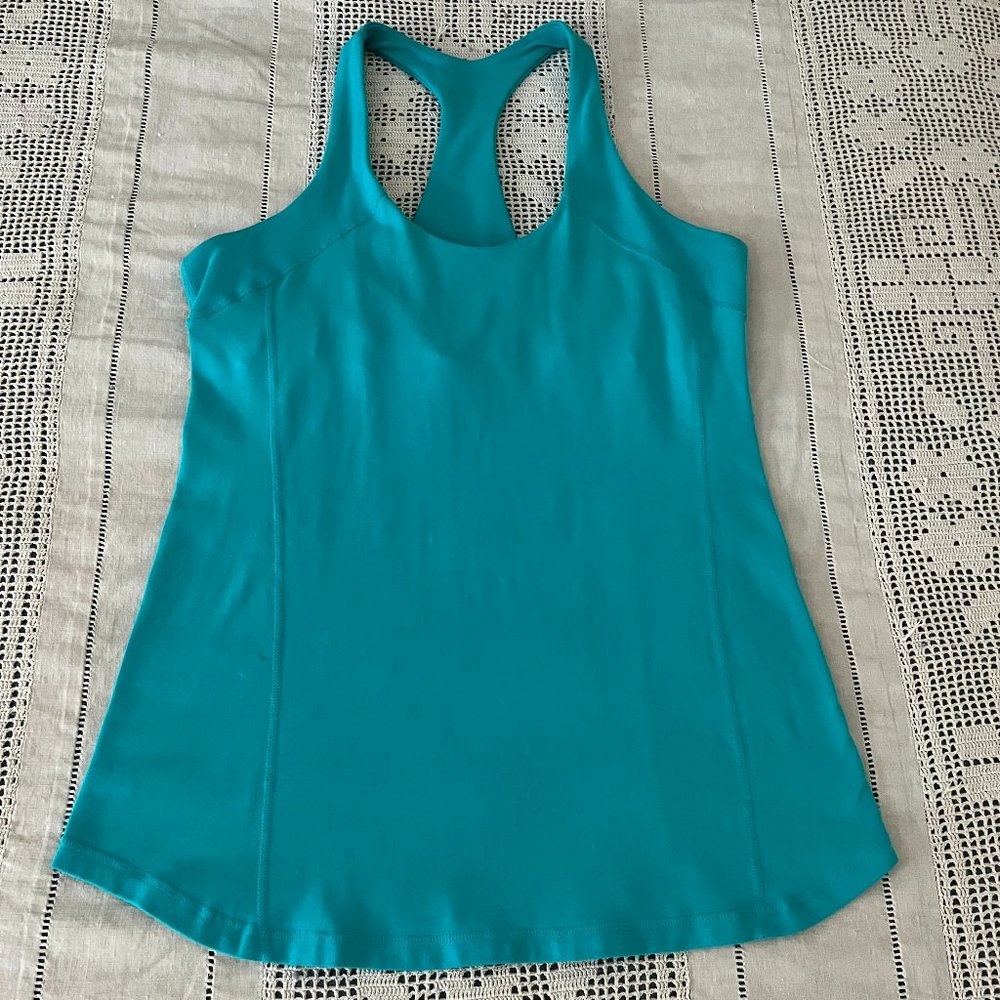 Lululemon Inner Strength Tank Top Turquoise Size 10 R… - Gem